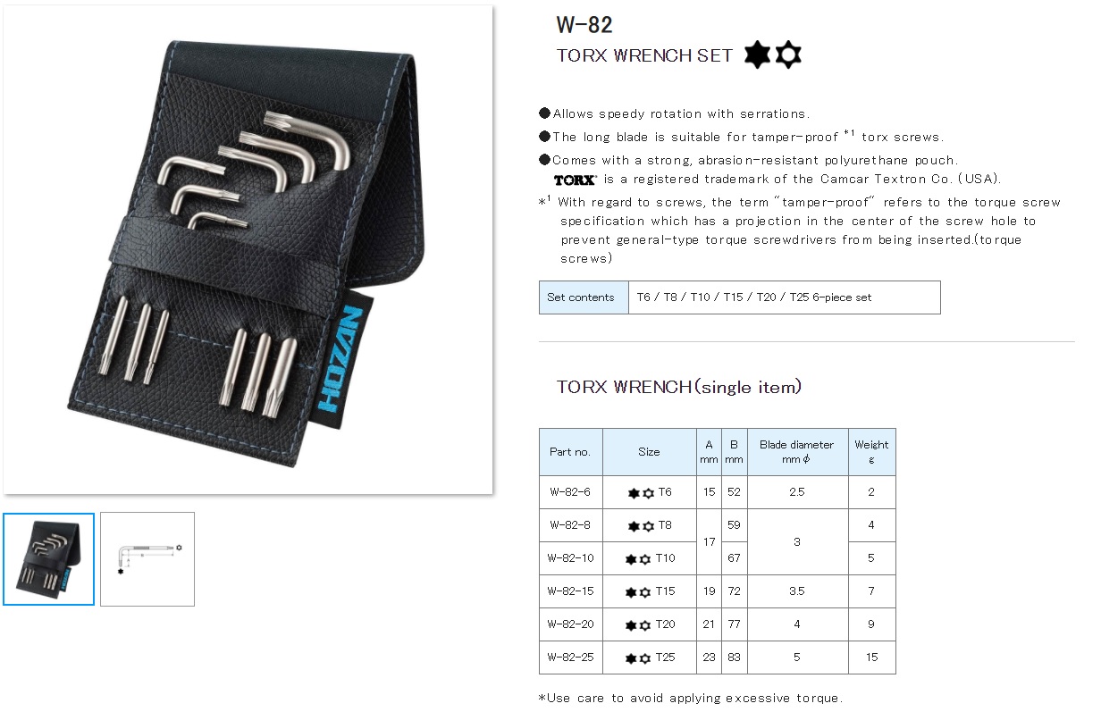 Ichiban Precision Sdn Bhd - Hozan - HOZAN TORX WRENCH SET
